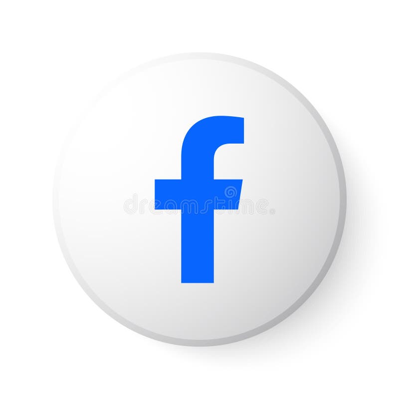 Facebook Circle Vector Button with Blue Logo. Social Media Icon with ...
