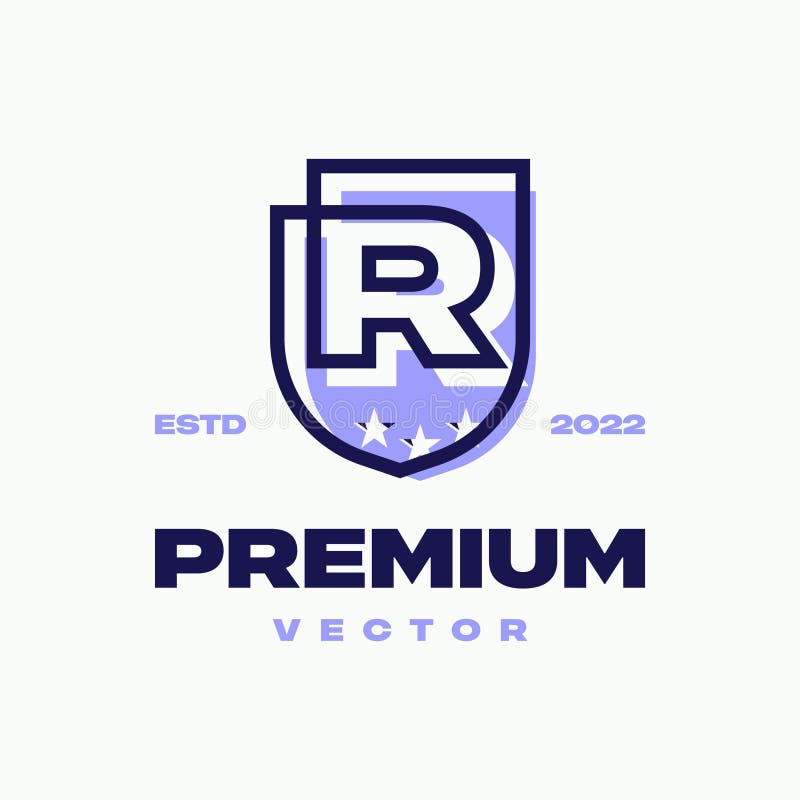 Alphabet R Shield Logo stock illustration. Illustration of fashion ...