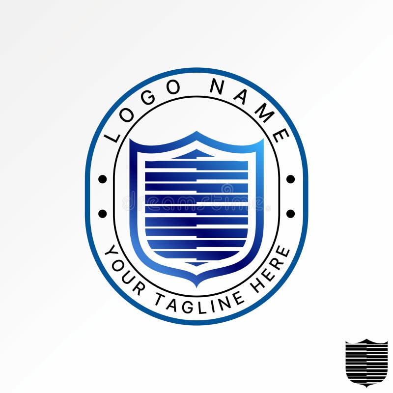 Badge Shield Line Cutting Negative Space Tech Safety Cyber Warning ...