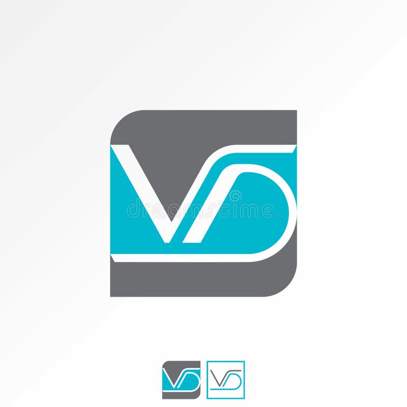 Initial VD Font Over Loop Line Square Block To Monogram Typography ...