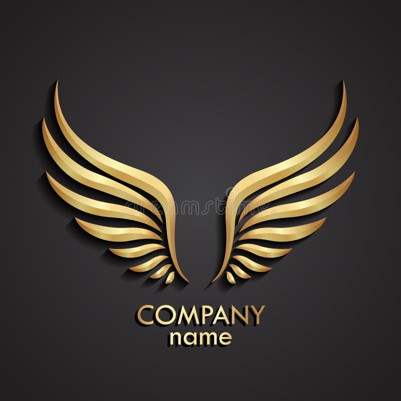 3d Golden Elegant Shape Shiny Metal Logo Design Stock Vector ...