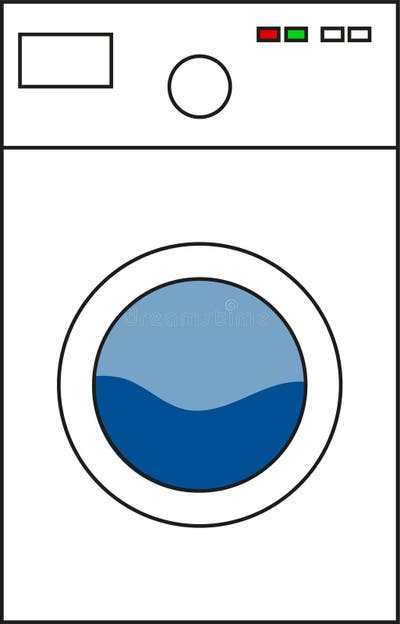 Stylized Simplified Cartoon Washing Machine Stock Vector - Illustration ...