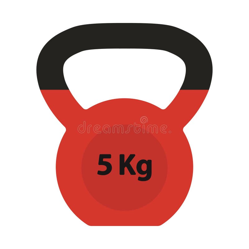 Kettlebell Red Vector Icon Isolated on White Background, Workout Gym ...