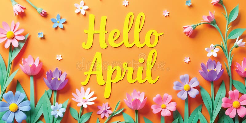 Hello April, Spring is Coming Stock Illustration - Illustration of ...