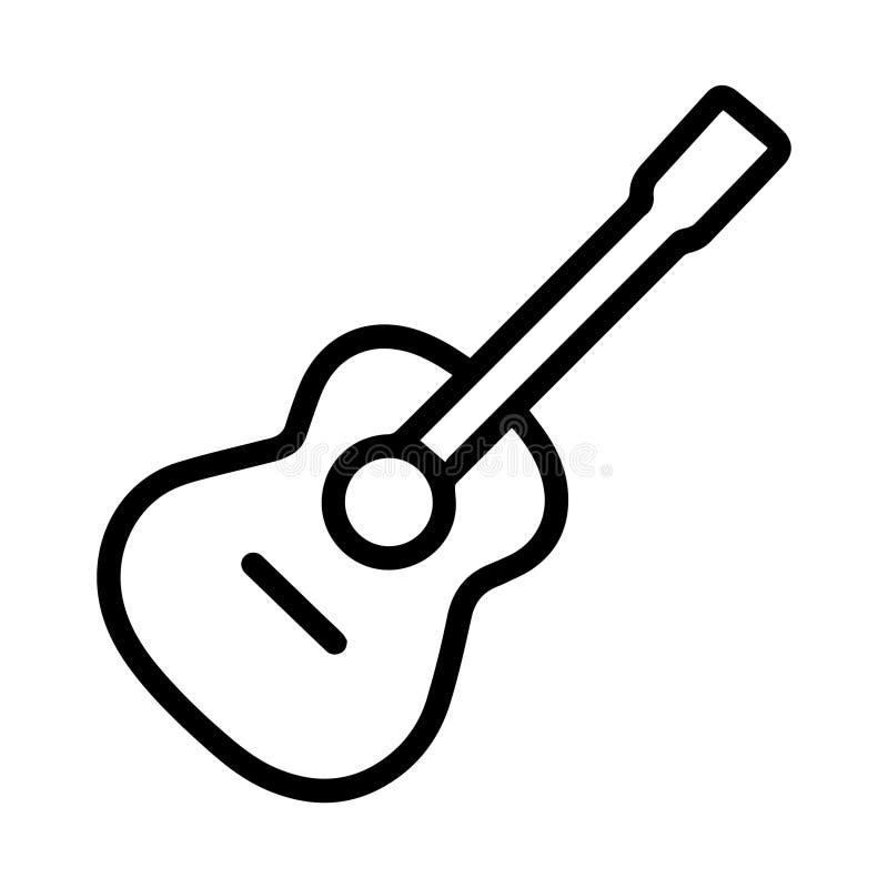 Guitar Icon Vector. Outline Guitar Sign. Isolated Contour Symbol ...
