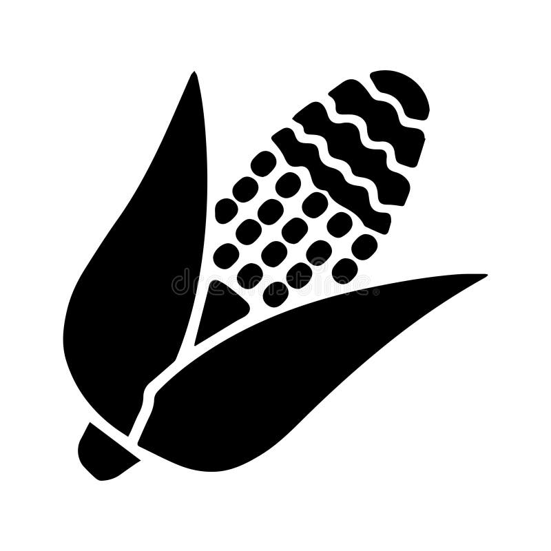 Corn Black Icon, Concept Illustration, Glyph Symbol, Vector Flat Sign ...