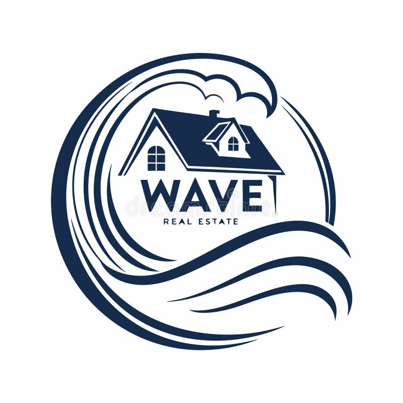 Real Estate Logo Featuring a Stylized Wave Design Stock Vector ...