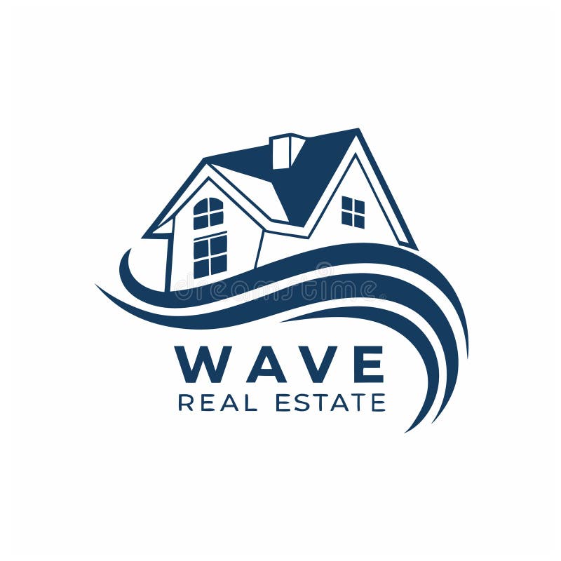 Real Estate Logo Featuring a Stylized Wave Design Stock Vector ...