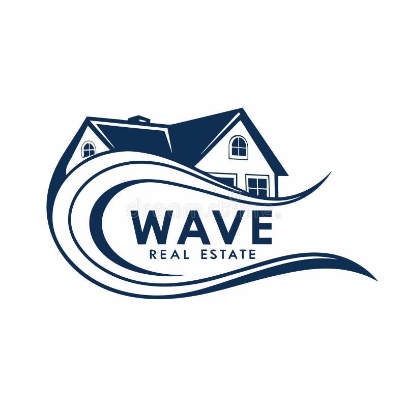 Real Estate Logo for, Showcasing a Sleek Wave Graphic Alongside Bold ...