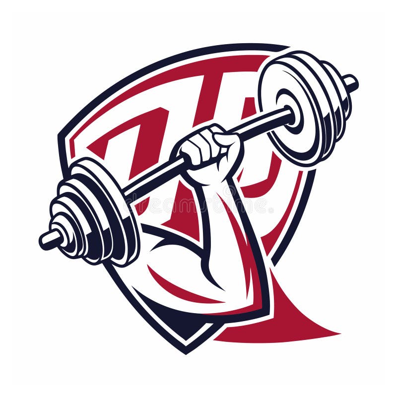 Fitness Club Logo Showcasing a Dynamic Design with Weights and Vibrant ...