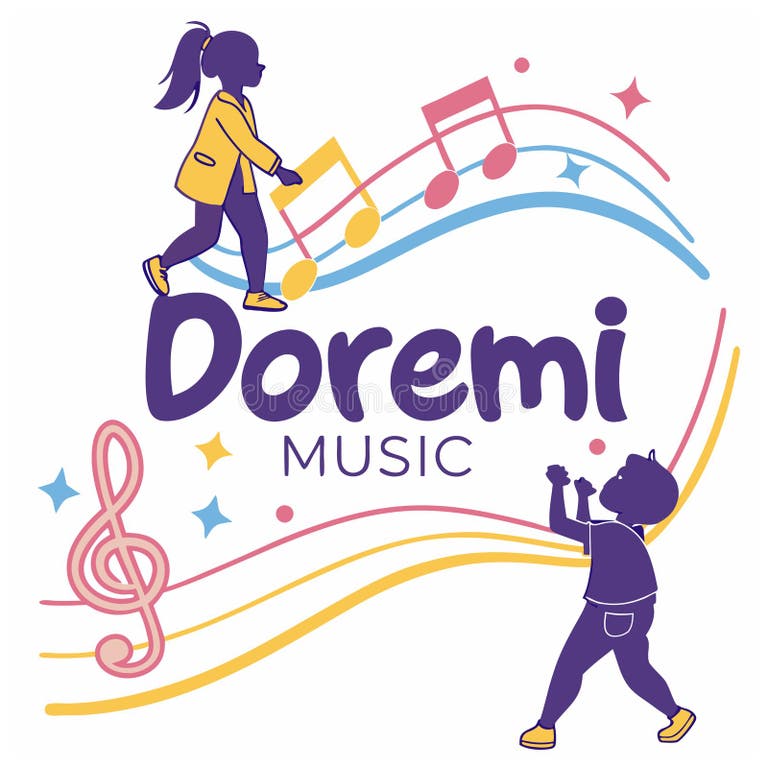 DoReMi Music Logo Design Illustrator Vector Stock Illustration ...