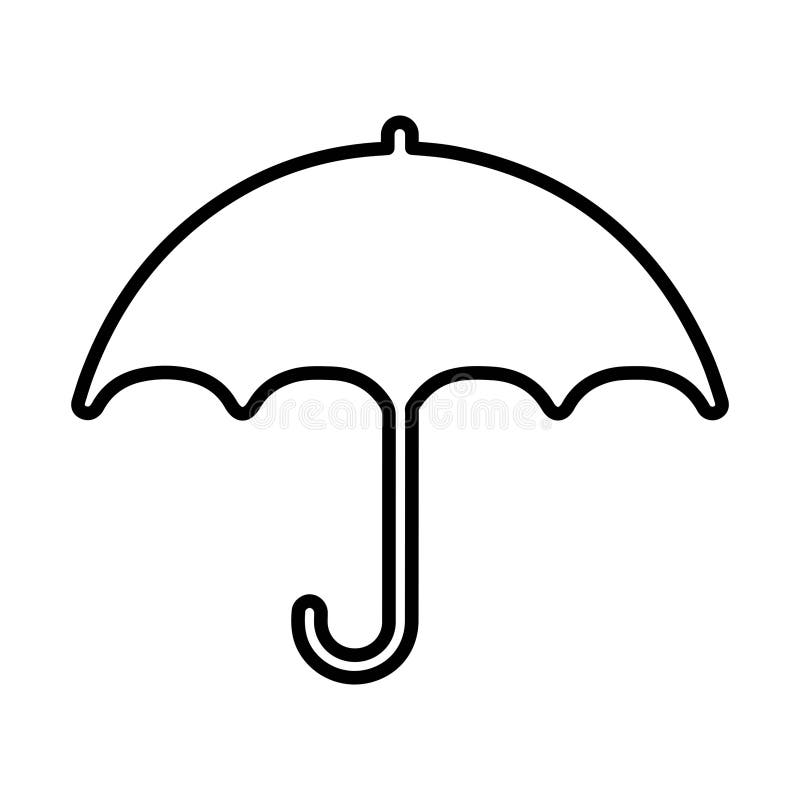 Simple Umbrella Icon Vector Isolated on White Background Stock ...
