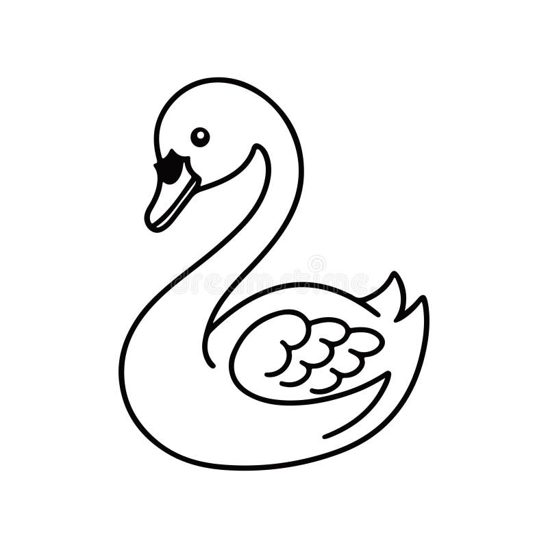 Simple Swan Silhouette Vector Stock Vector - Illustration of icon ...