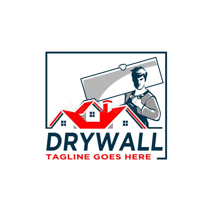 Drywall Services Home Real Ertate Logo Template Stock Image - Image of ...