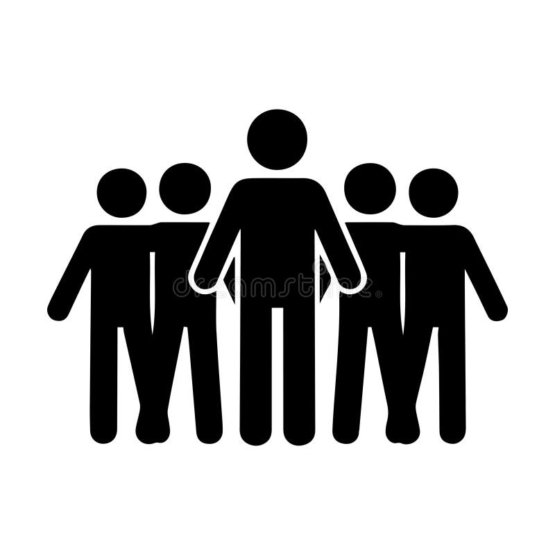 A Vector Silhouette Illustration Depicting a Leader Figure Standing in ...