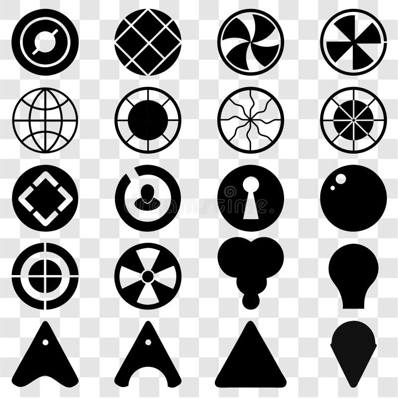 Creative Silhouette Icon Collection Featuring Abstract Shapes Stock ...