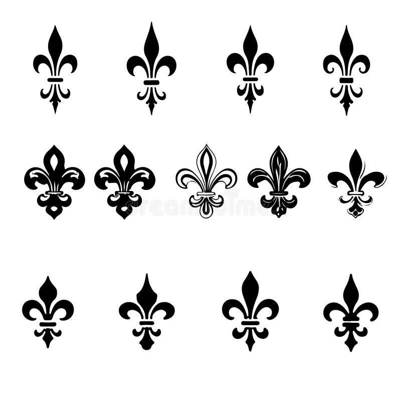 Fleur De Lis Vectors Illustration Design Stock Illustration - Illustration of solid, text: 369333794