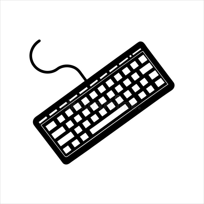 Black Wired Keyboard Icon Vector Silhouette Design Stock Vector ...