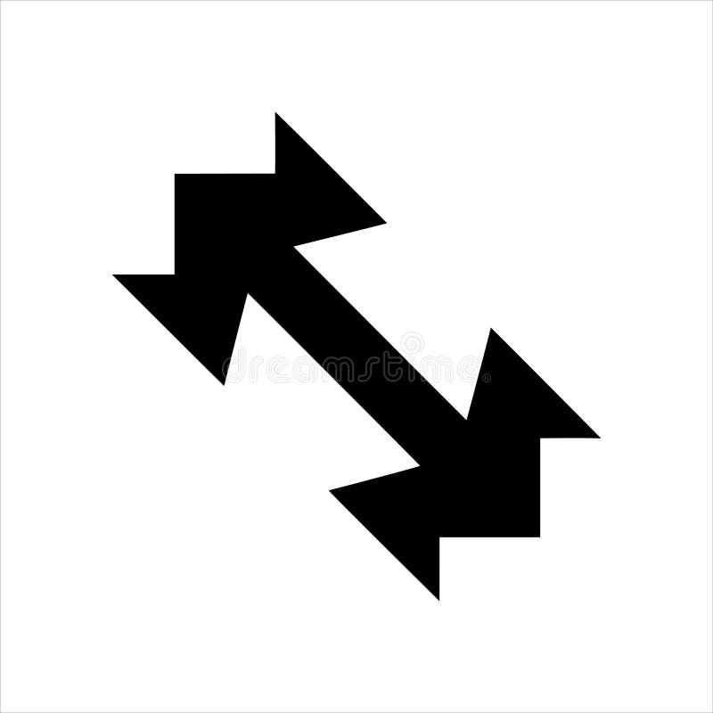 Resize Enlarge Arrow Icon Vector Silhouette Illustration Stock ...