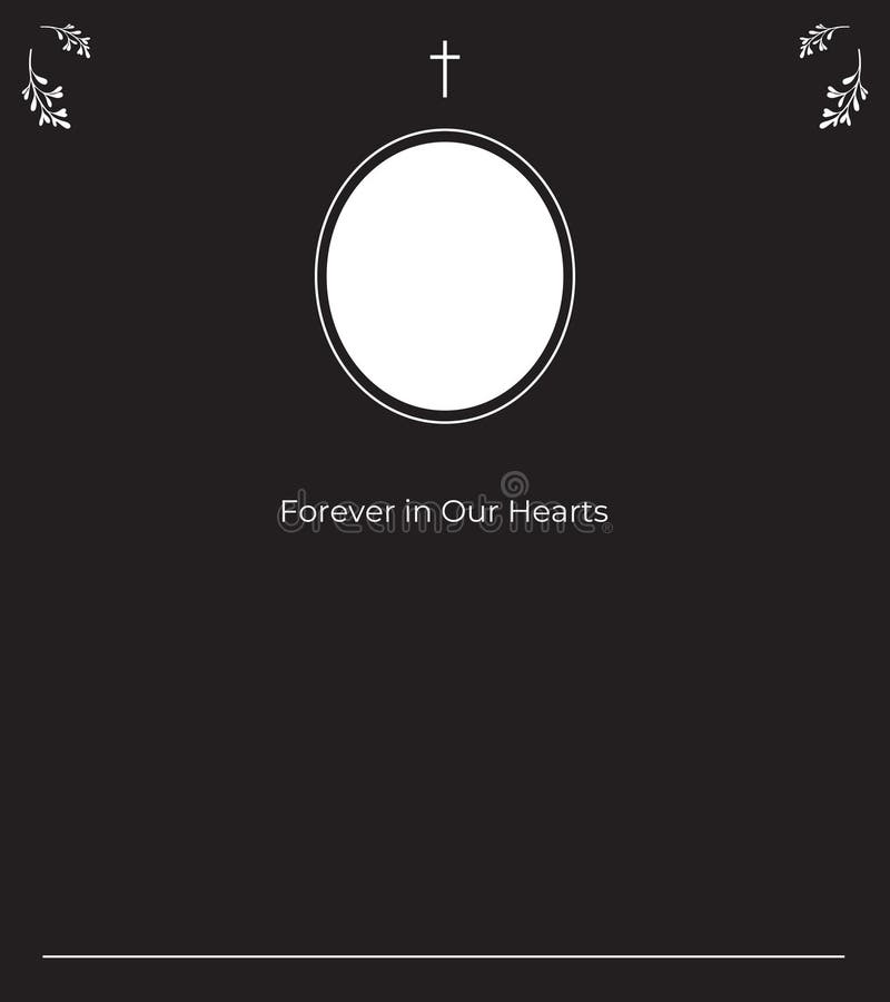 Peaceful Funeral Invitation with Black Background, Cross-Embellished ...