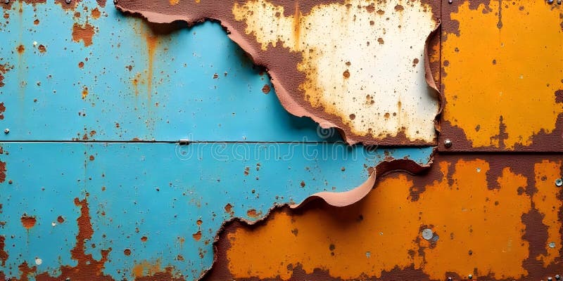 Rust on old metal surface stock illustration. Illustration of yellow ...