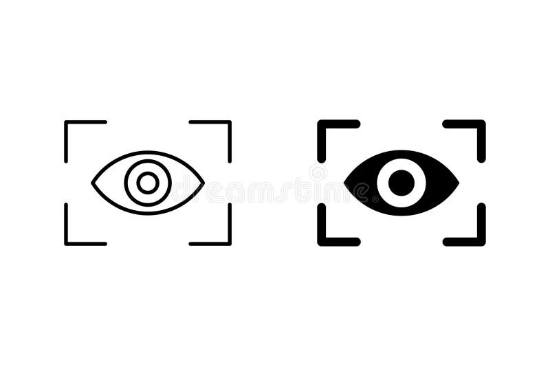 Eye Scan Icon. Eye Scan Identity Symbol on White Background Stock ...