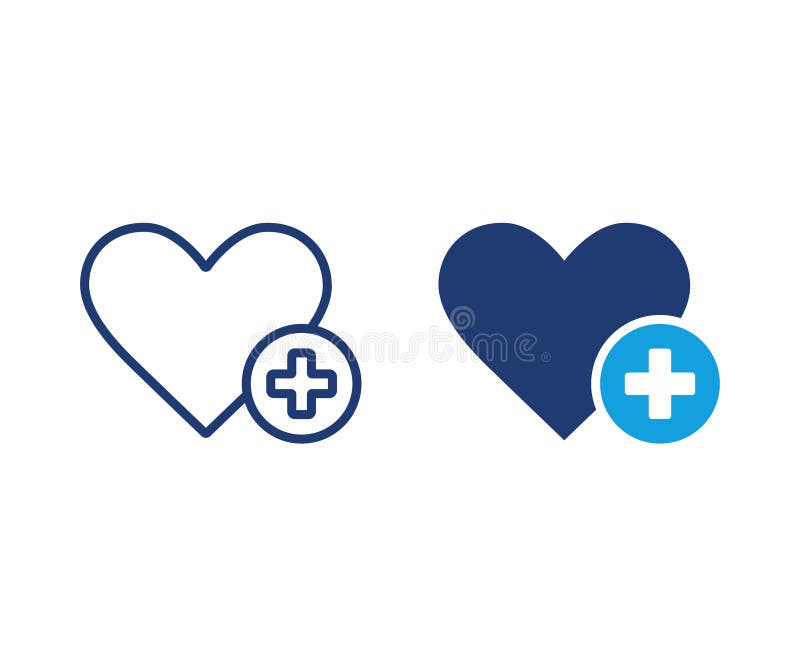 Health Care Icon Set. Hospital Heart Icon Stock Vector - Illustration ...