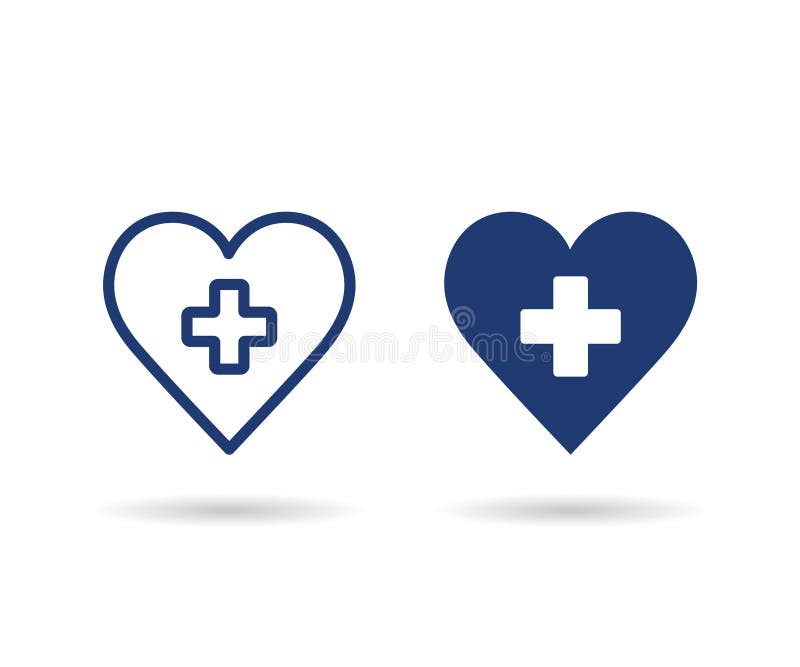 Heart Shape with Cross Inside. Hospital Heart Icon. Health Care and ...