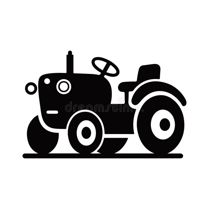 Farming Tractor Silhouette Vector Design Stock Vector - Illustration of ...