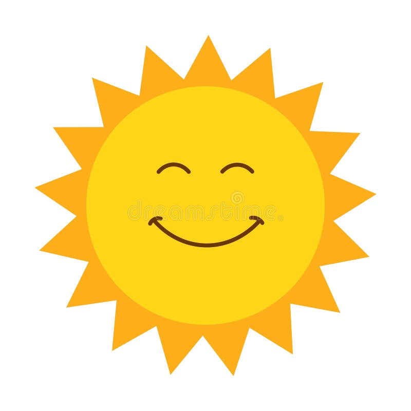 Cute smiling sun icon stock vector. Illustration of vector - 370137801