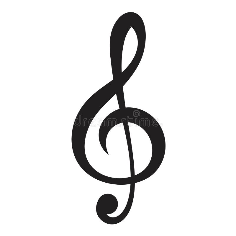 Treble clef icon stock illustration. Illustration of white - 370137881