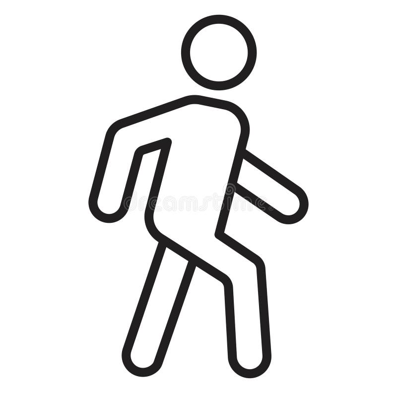 Walk vector icon stock vector. Illustration of black - 370137919