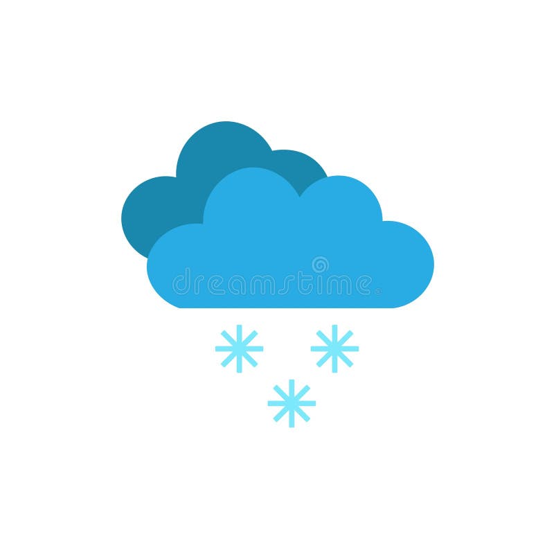Cloud snow falls icon stock vector. Illustration of single - 370137940
