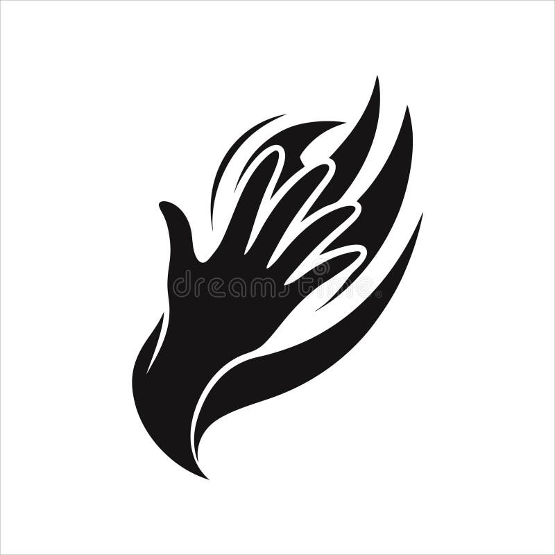 Creative Swoosh Hand Symbol Silhouette Vector Design Stock Illustration ...