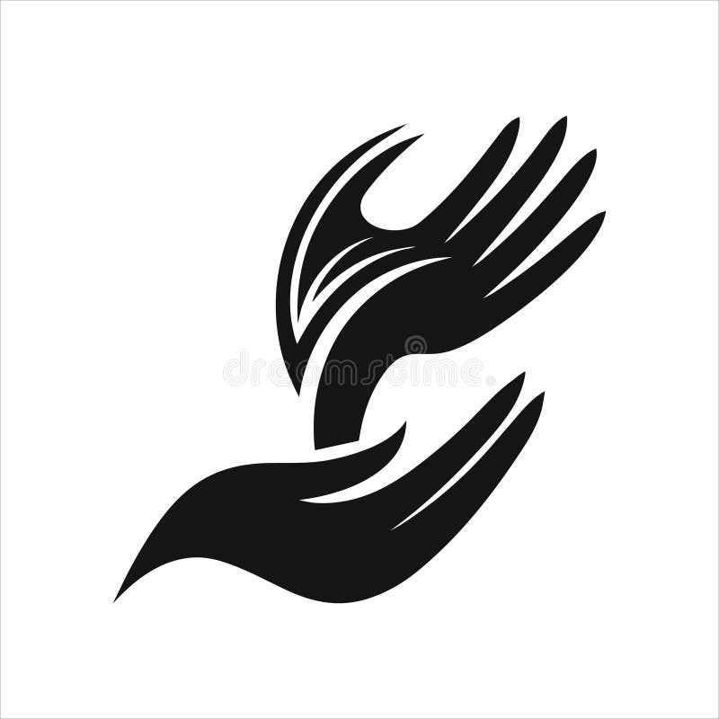 Dynamic Hands with Swoosh Silhouette Vector Illustration Stock Vector ...