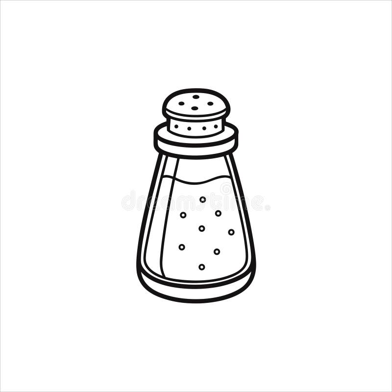 Minimalist Salt Shaker Line Art Digital Drawing Stock Vector ...