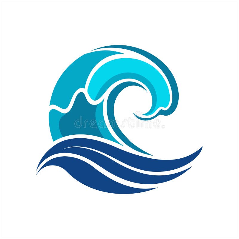 Ocean Wave Silhouette Icon for Design Projects Stock Illustration ...