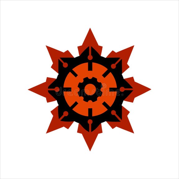 Cybernetic Mecha Flower Mandala Logo Design Vector Stock Illustration ...