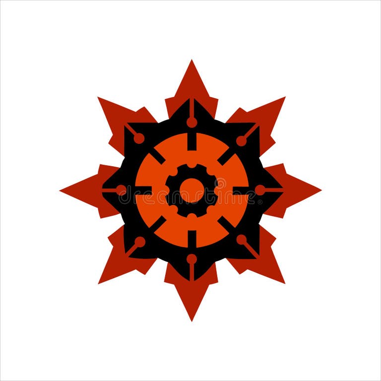 Cybernetic Mecha Flower Mandala Logo Design Vector Stock Illustration ...