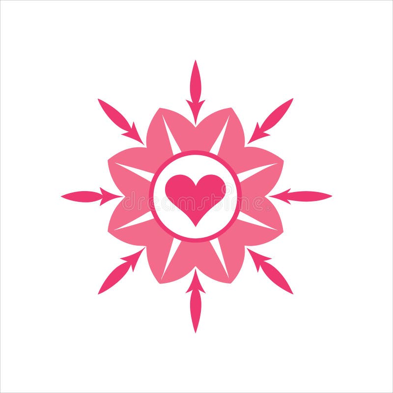 Spiritual Heart and Feather Mandala Logo Icon Vector Stock Vector ...