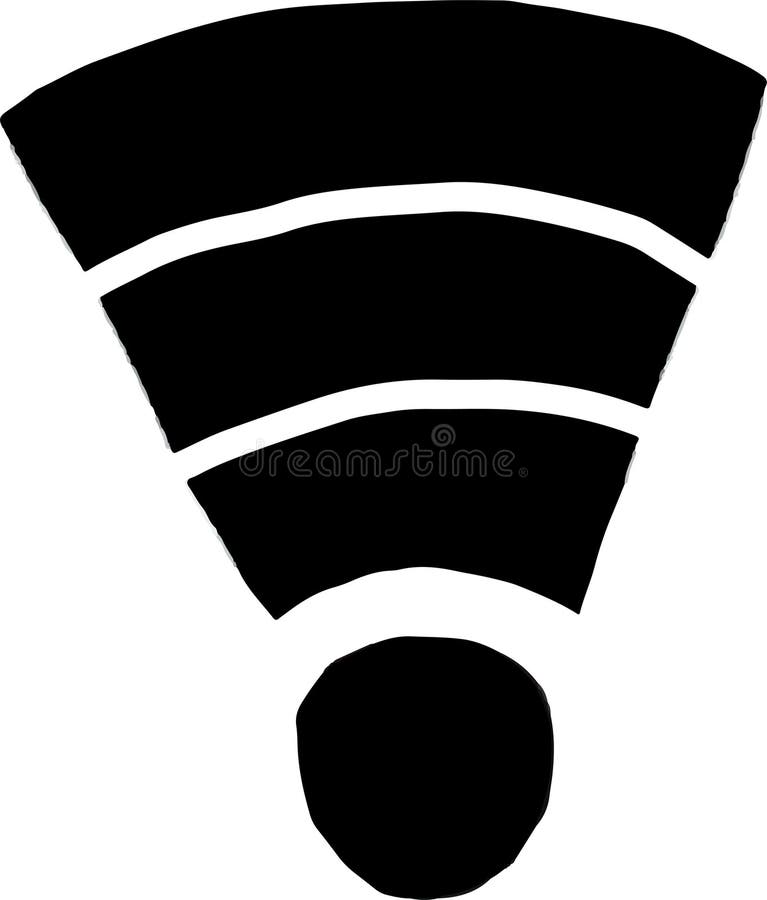 Black Wi-Fi Symbol Icon Outlining a Rounded Circle at the Bottom Stock ...