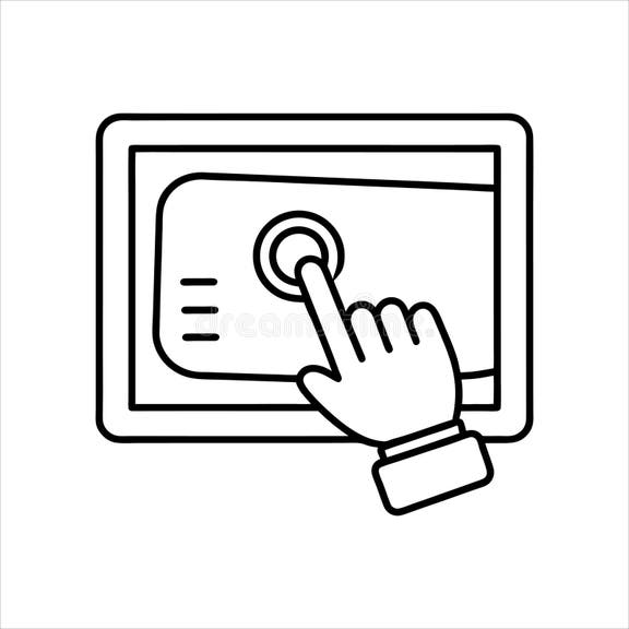 Interactive Screen Click Icon Line Art Vector Stock Vector ...