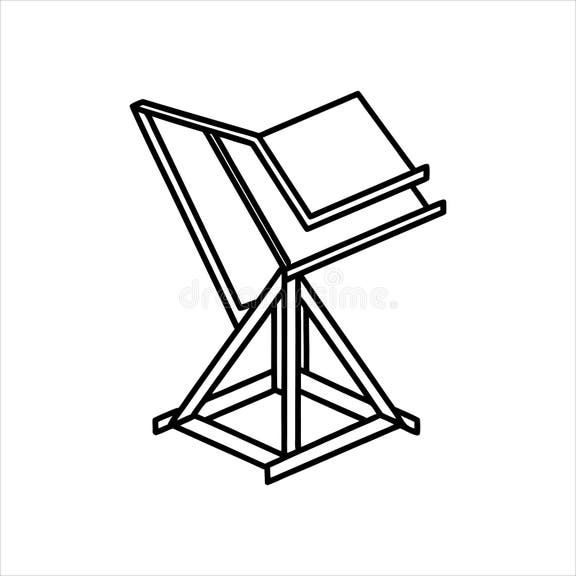 Modern Book Stand Line Art Vector Illustration Stock Illustration ...