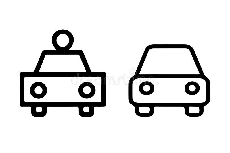 Vector Illustration of a Cartoon Car, Edible Stroke Line Icon of Car ...