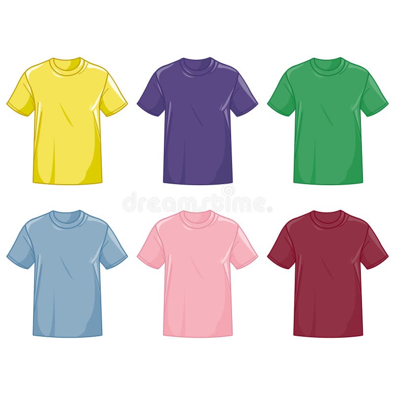 T-shirt Collection of Different Colors. Templates for Unisex T Shirt ...