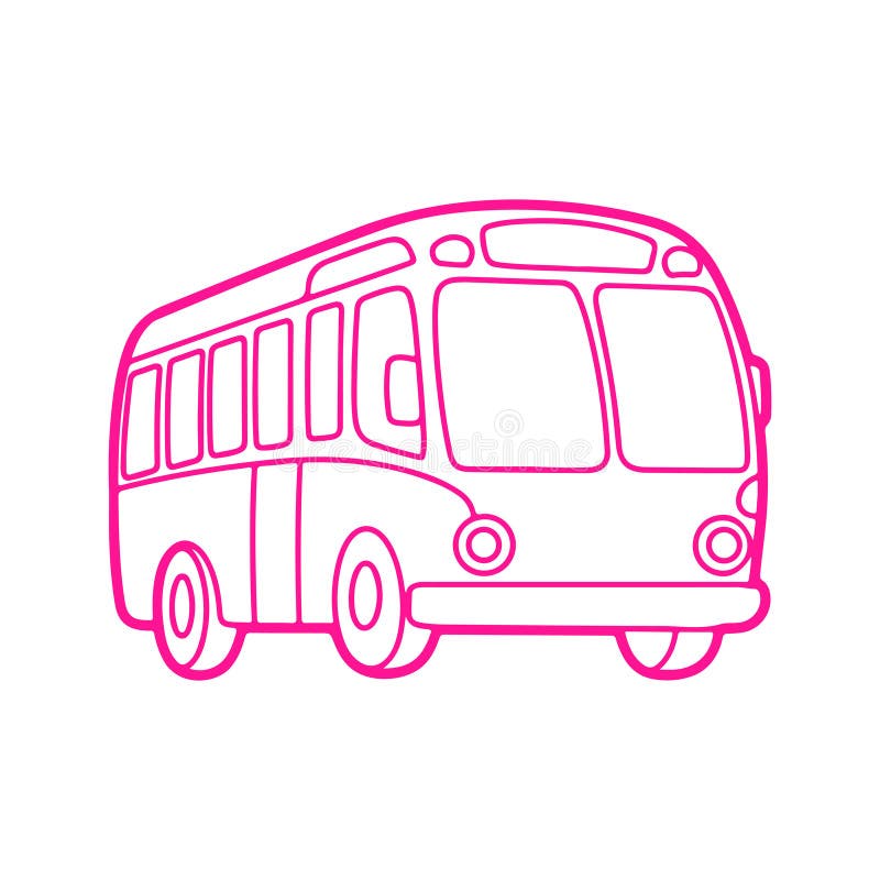 Cute Cartoon Bus Artwork stock vector. Illustration of vintage - 370582646