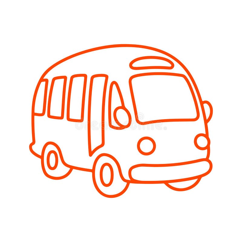 Classic School Bus Drawing stock vector. Illustration of painting ...