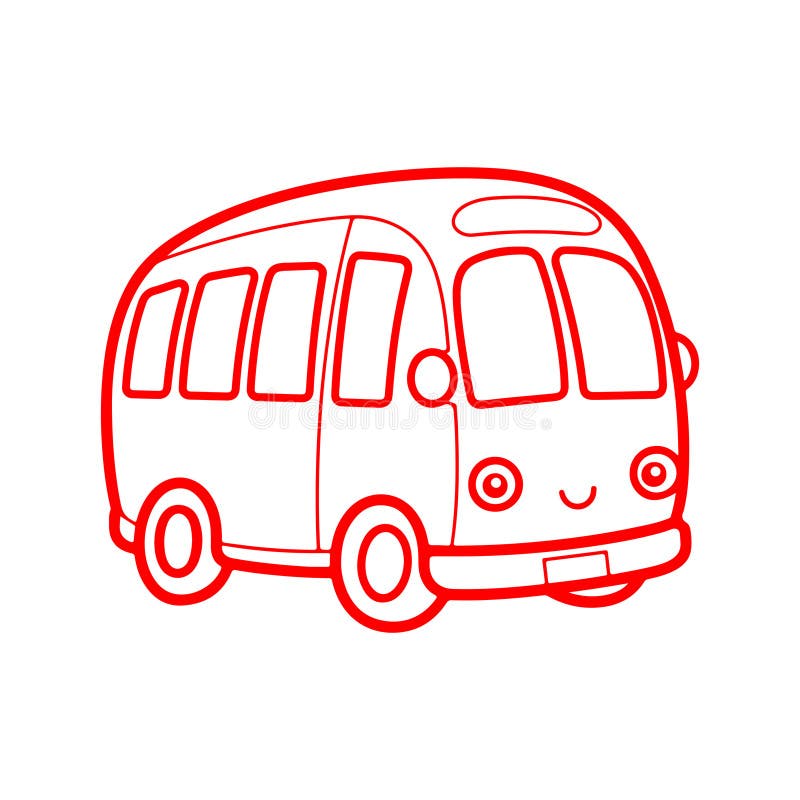 Bus with Passengers Drawing Stock Vector - Illustration of school ...