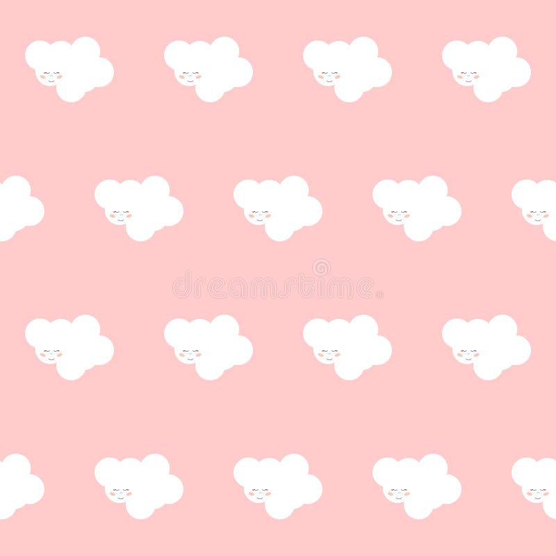 Fluffy Cute Kawaii Cloud Character Floating in Sky. Positive Child ...
