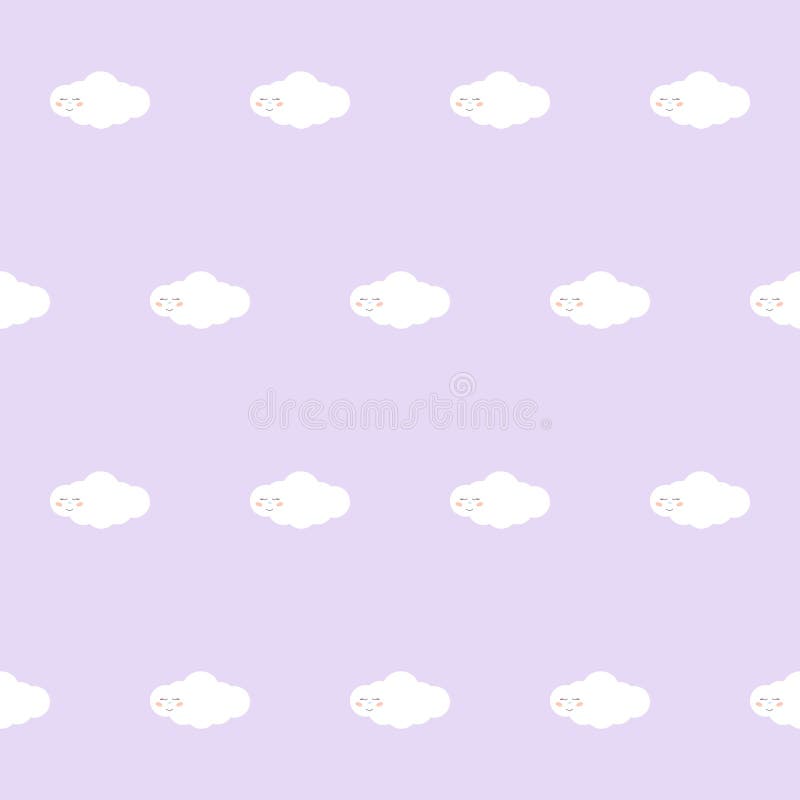Fluffy Cute Kawaii Cloud Character Floating in Sky. Positive Child ...